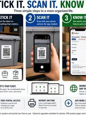 Party Supplies | Qr Code Labels For Storage Organization Moving Boxes ...